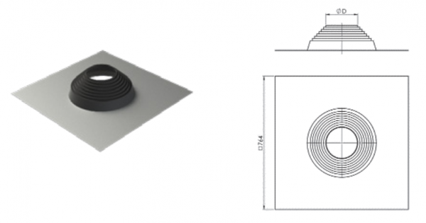 Stogo sandarinimo detalė AL+EPDM, 0°-45°